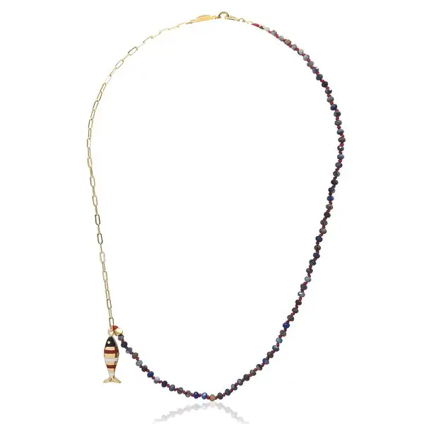 ATELIER PETITES PIERRES Sardines Lapis Necklace - Gold