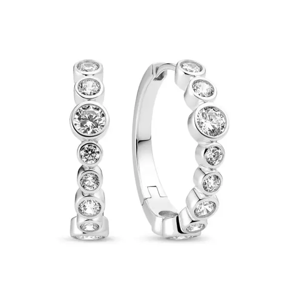 SIF JAKOBS JEWELLERY Sardinien Creolo Earrings - White/silver