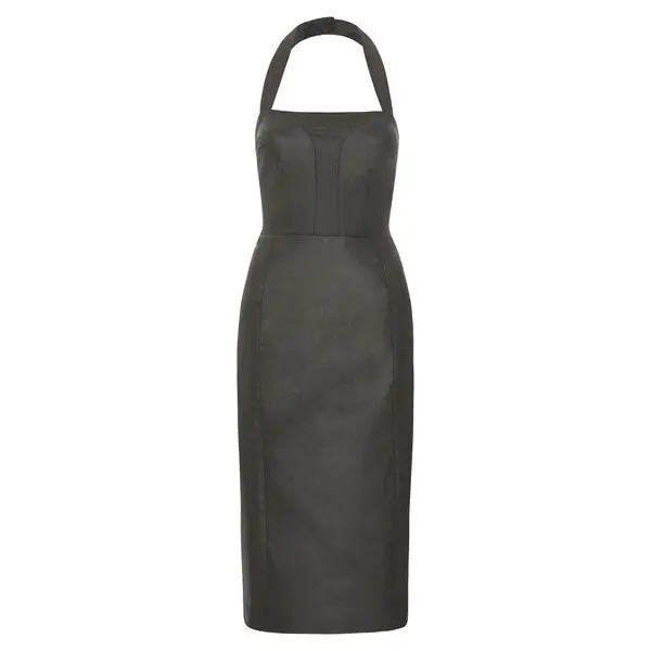 LAHIVE Aliza Waxed Halter Dress - Black