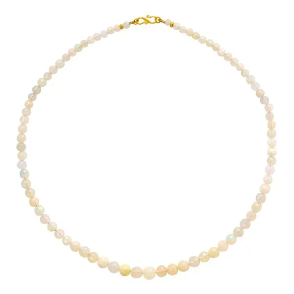 BOMBYX HOUSE Ethiopian Opal Beaded Necklace - Gold/white