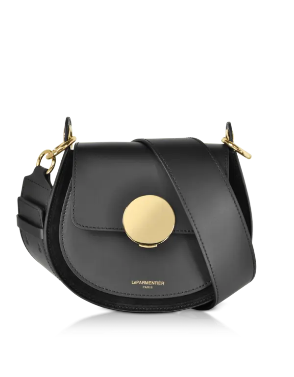 LE PARMENTIER Yucca Suede & Leather Shoulder Bag - Black