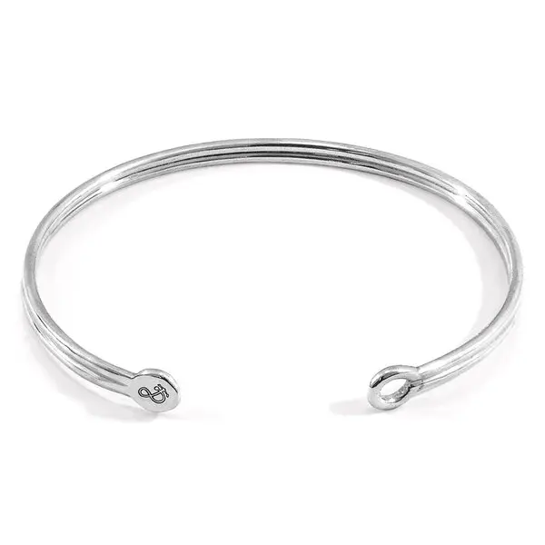 ANCHOR & CREW Bartlett Inline Midi Geometric Bangle - Silver