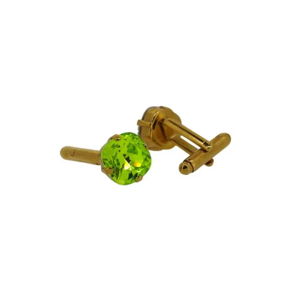 VICKISARGE The Stud Cufflink In Gold - Green
