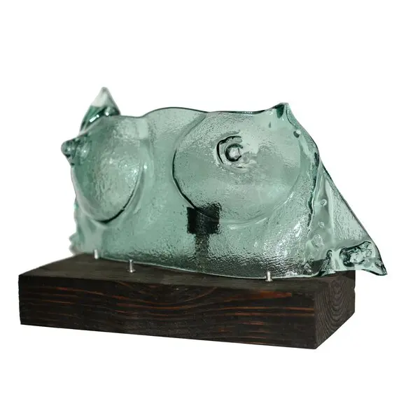 LAURA DAILI Green / Black / Neutrals Green Glass Torso Bust Abstract Art Piece For Modern Interior - Green/black