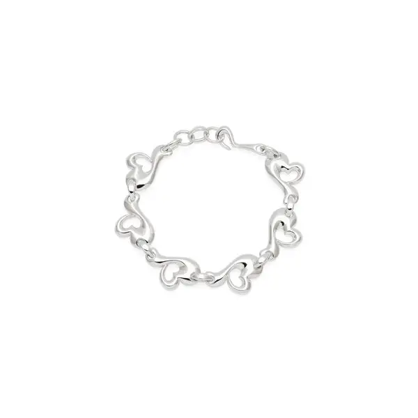 POTOSKA Love Link Charm Bracelet - Silver