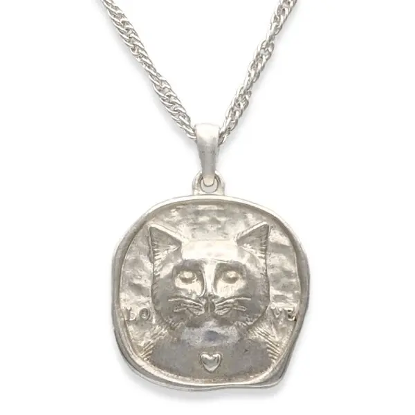 FRENVYRN Reversible Cat Coin Pendant Necklace - Silver/green