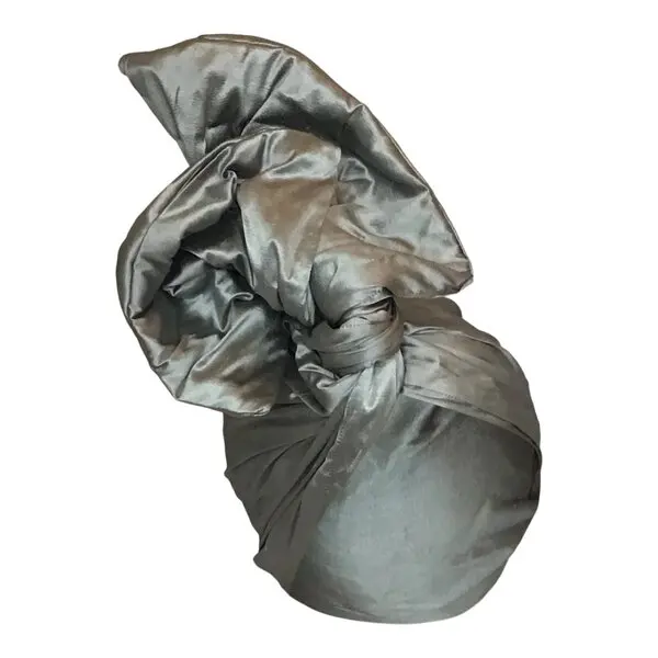 ROMER MILLINERY Silk Shantung Twisturban - Silver