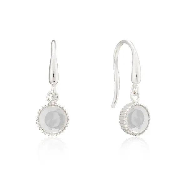 AUREE JEWELLERY Barcelona April Crystal Hook Earrings - Silver