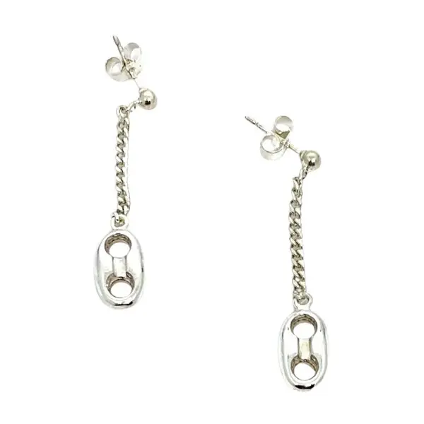 TG-JEWELLERY BY TAMARA GERVASIO Marinara Anchor Drop Sterling Earrings - Silver