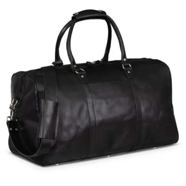 HIDES LEATHER CO. 50l Leather Duffle Bag - Black