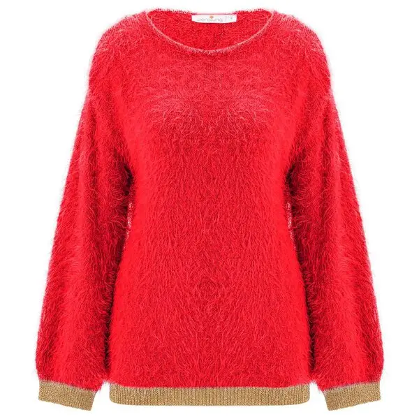 PERALUNA De Ville Fluffy Pullover Glitter Sweater