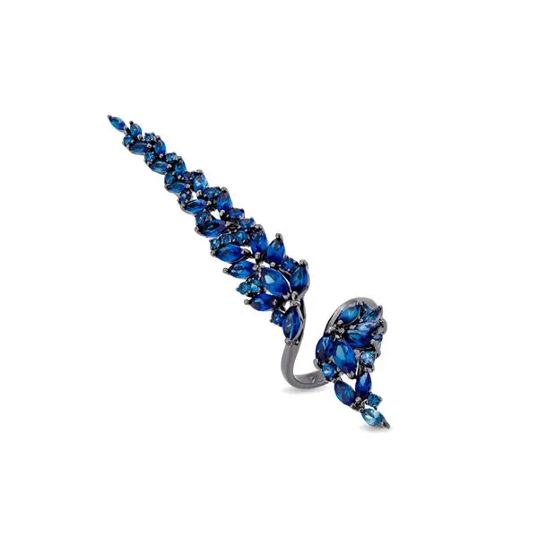 SALLY SKOUFIS Sapphire Cocktail Ring - Black/blue