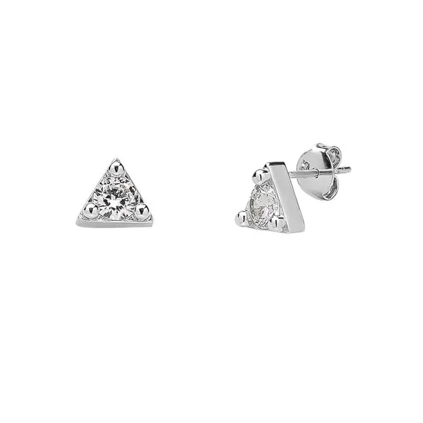 SPERO LONDON Triangle Sterling Stud Earring - Silver