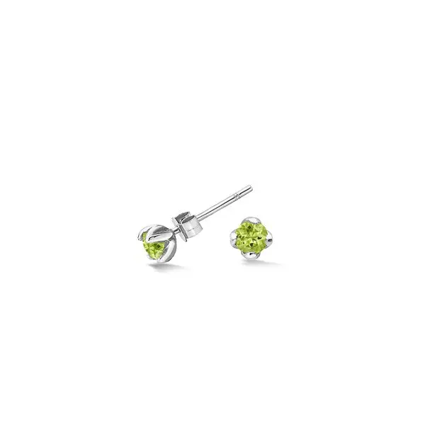DOWER & HALL Sterling Silver Peridot Stud Earrings - Green/silver