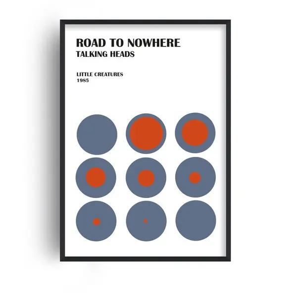 FANCLUB Blue / Red Road To Nowhere Talking Heads Giclée Retro Inspired Art Print A2 - Blue/red