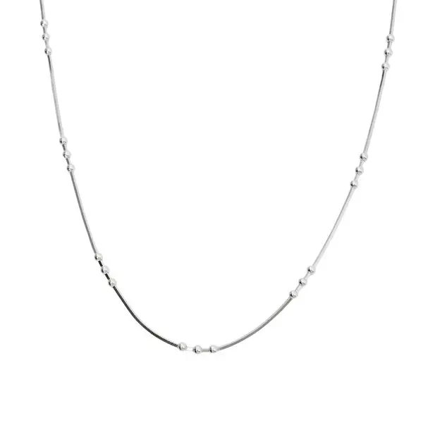 SPERO LONDON Three Bead Sterling Satellite Chain Necklace - Silver