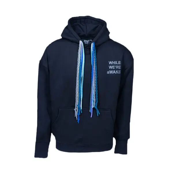 WHILE WE'RE AWAKE Dark Multi String Hoodie - Black