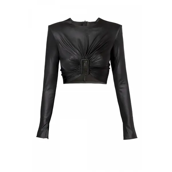 AGGI BY HALEWSKI Meg Pearl Cropped Top
