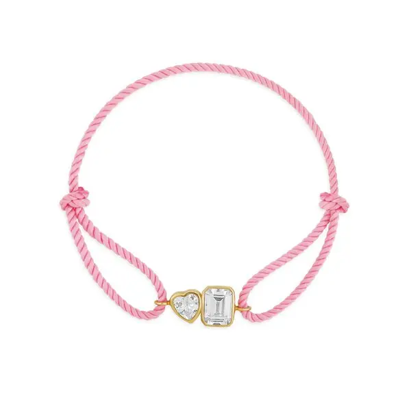 SHYMI Cord Bracelet With Stone Detail - Gold/pink