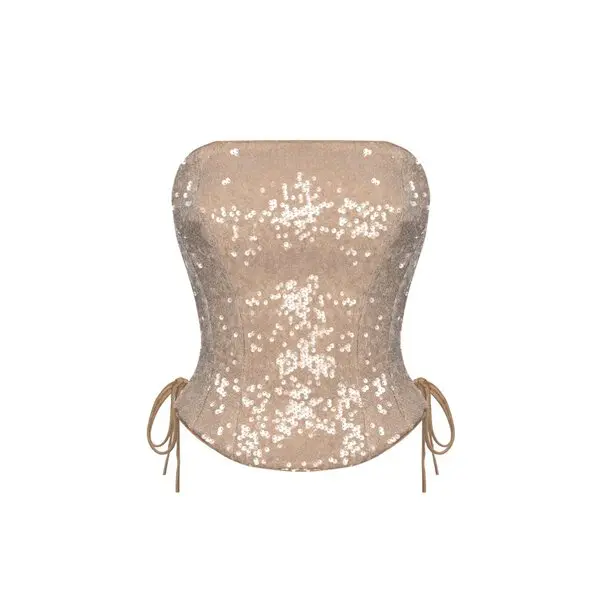 ELSAVA Riva Sequin Corset - Silver