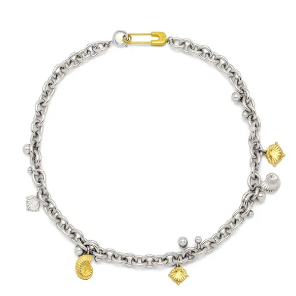 POTOSKA Coral Fusion Necklace - Silver