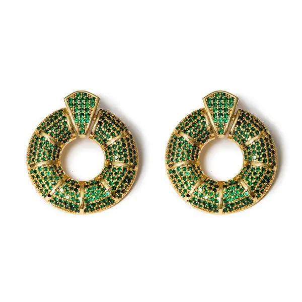 KYBELE STUDIO Zirconia Hoop Earrings - Green