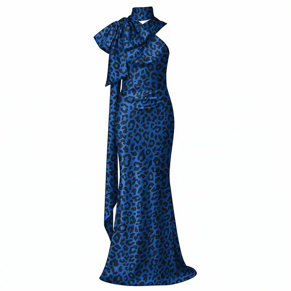 LOLAM Himba Leopard Print Maxi Dress - Blue