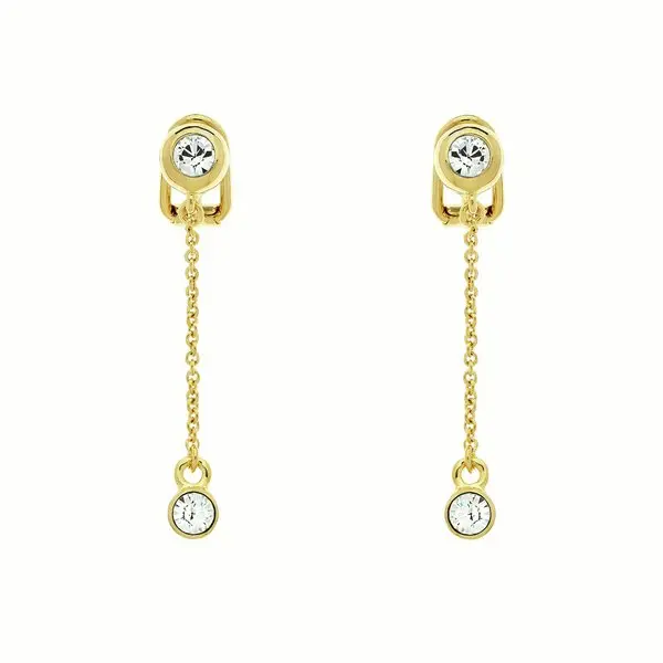 EMMA HOLLAND JEWELLERY Crystal Chain Clip-on Earrings - Gold