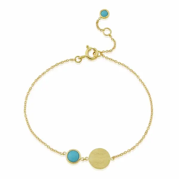 AUREE JEWELLERY Bali 9ct Gold December Birthstone Bracelet - Blue/gold