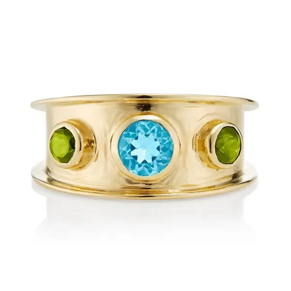 AUGUSTINE JEWELS Peridot & Blue Topaz Gemstone Ring - Blue/green/gold