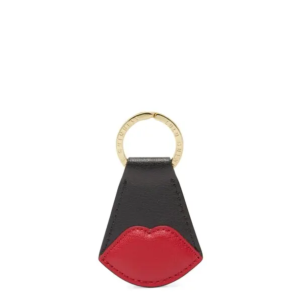 Lulu Guinness Leather Ayla Lip Keyring - Black