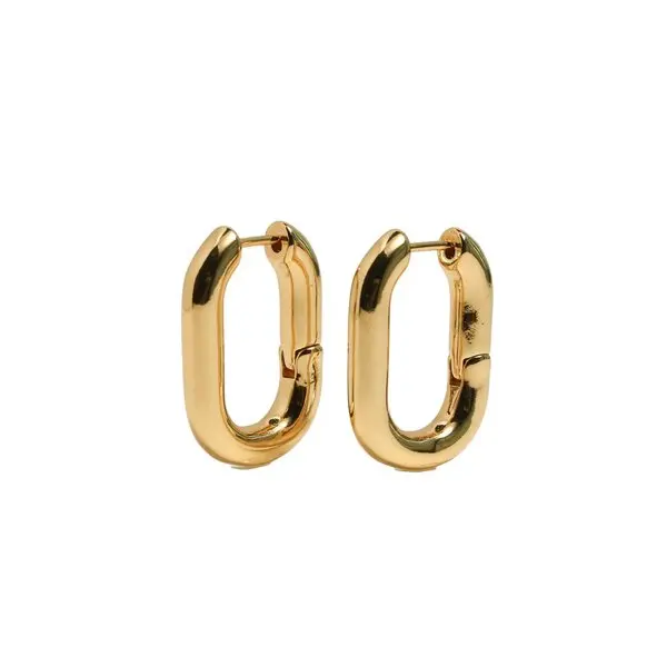 MISS CECILIA Link Hoop Earrings - Gold