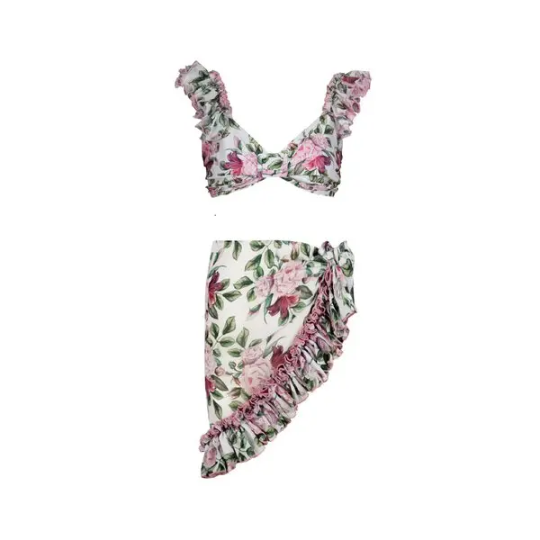 NUR KARAATA Calla Lily Rose Set - White