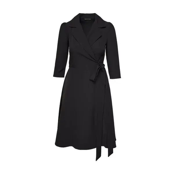 CONCEPT A TROIS Short Wrap Shirt Dress With Pockets