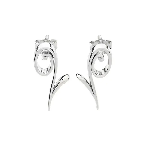 LUCY QUARTERMAINE Solid Sterling Q Stud Earrings - Silver