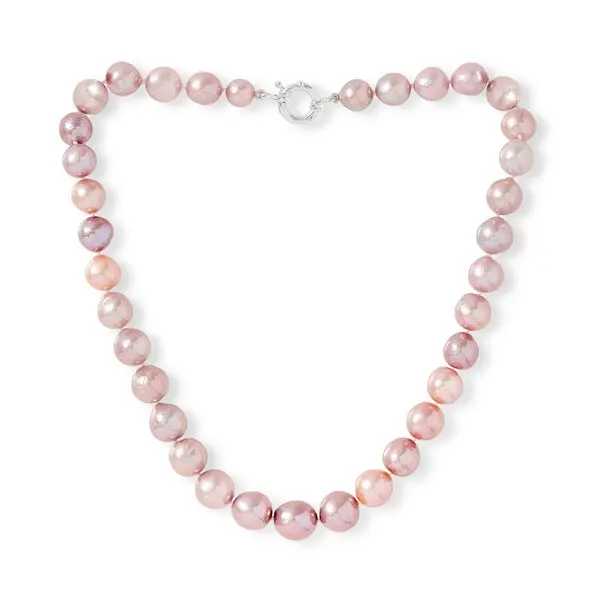 PEARLS OF THE ORIENT ONLINE Freshwater Pearl Necklace With Silver Clasp - Red/pink