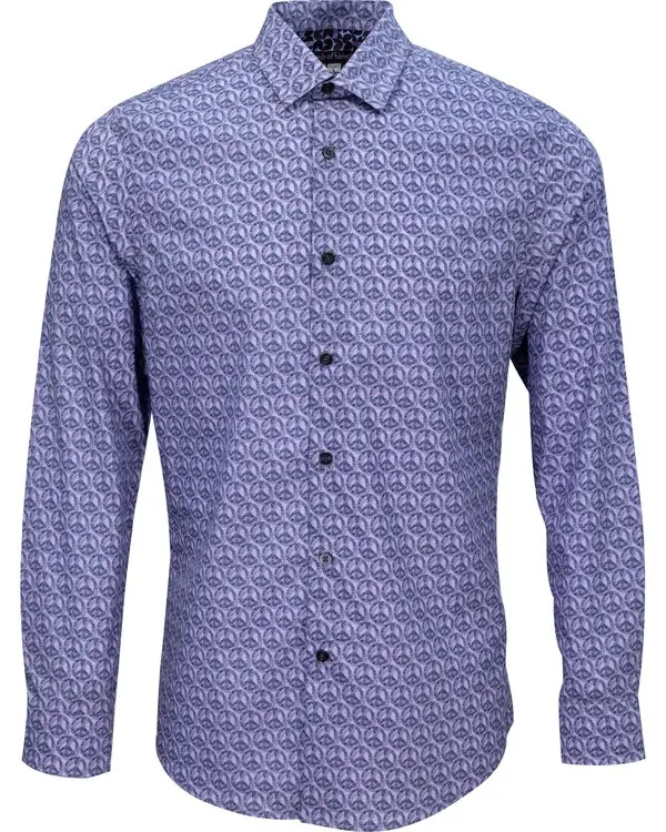 LORDS OF HARLECH Nigel Floral Peace Shirt Lavender - Purple