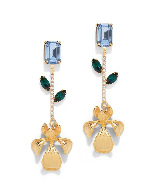 THE PINK REEF Hand Sculpted Iris Dangle Earrings - Blue