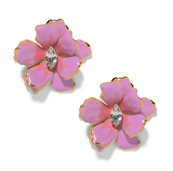 THE PINK REEF Floral Stud Earrings - Purple
