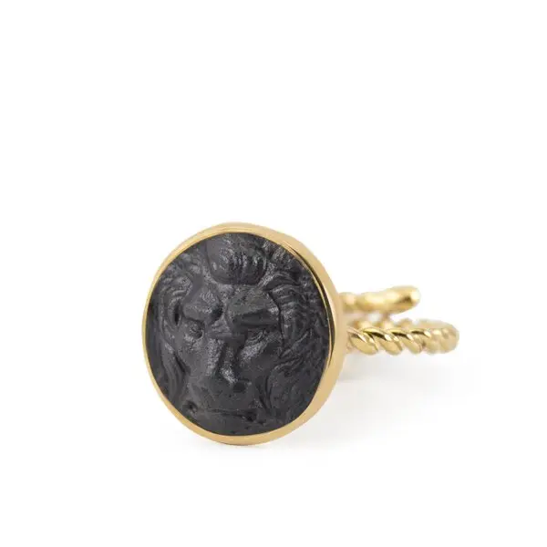 VINTOUCH ITALY Lion Cameo Ring - Gold