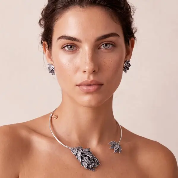 UNALOE Amazzonia Leaf Choker - Silver