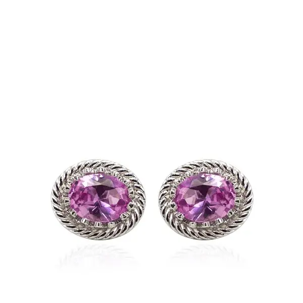 VINTOUCH ITALY Silver And Agate Stud Earrings - Silver/pink