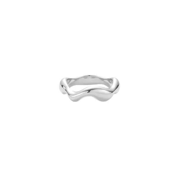 VANCHI Vica Fluid Wave Chunky Band Ring - Silver