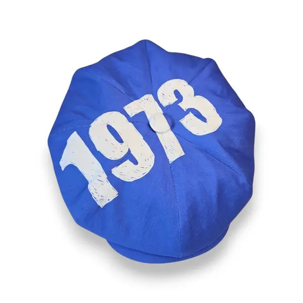 MISTER MILLER - MASTER HATTER Leigh Francis X Mister Miller Seventies Oversized Bakerboy Cap - Blue