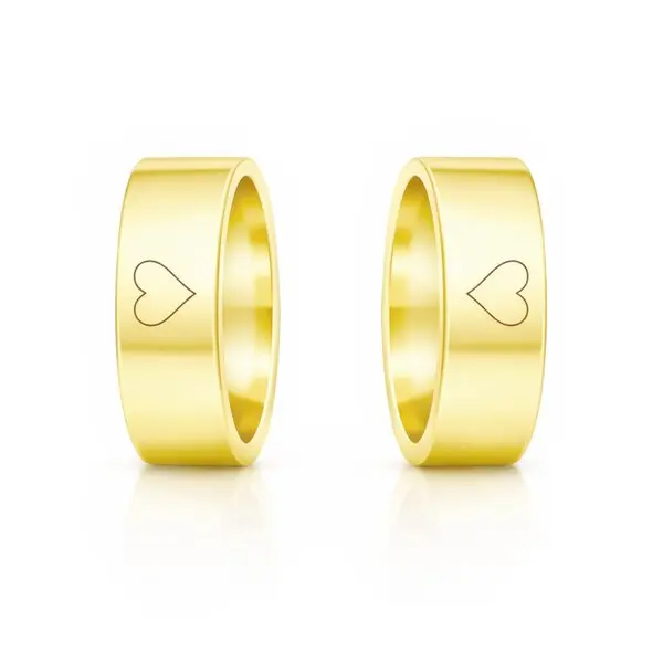 UNALOE Heart Engraved Band Rings - Gold