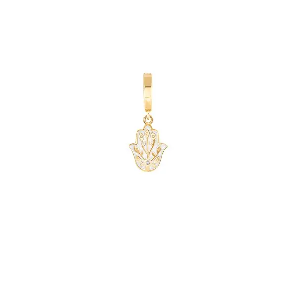 KARMA AND LUCK Sacred Blessings Hamsa Charm - Gold/white