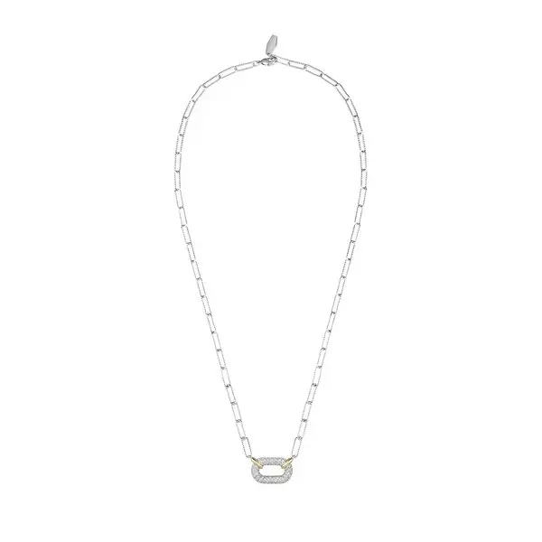 Arte Madrid Puffy Oval Link Necklace - White