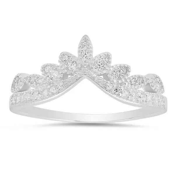 KYLIE HARPER Sterling Floral V Ring - Silver