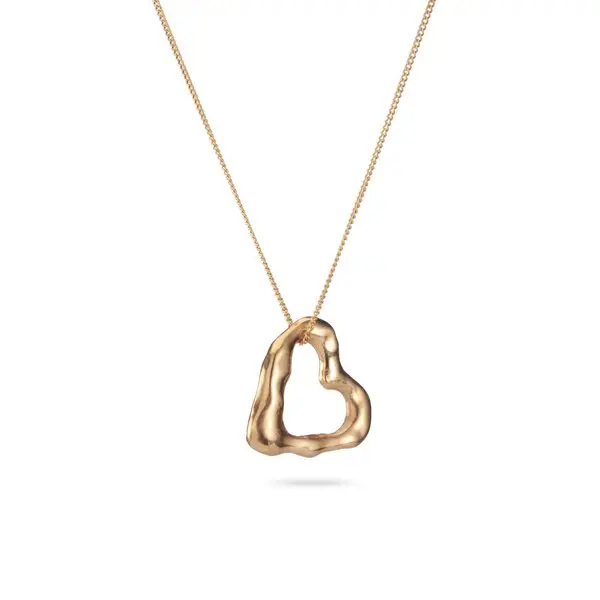 LULU AND BOO JEWELLERY Small Molten Heart Nine Carat Necklace - Gold