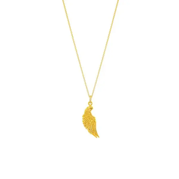SEVEN SAINTS Angel Wing Pendant Necklace - Gold